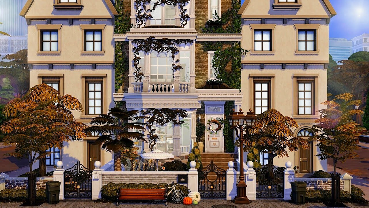 London Townhouse • The Sims 4 • No CC | Speed Build - YouTube