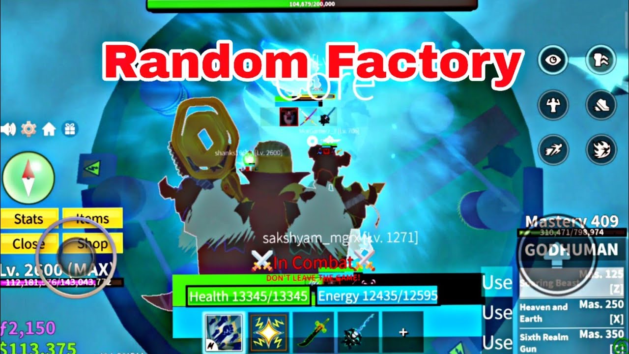 Random Factory (Day 6) & shot Light combo 🔥💀 #bloxfruits #roblox # ...