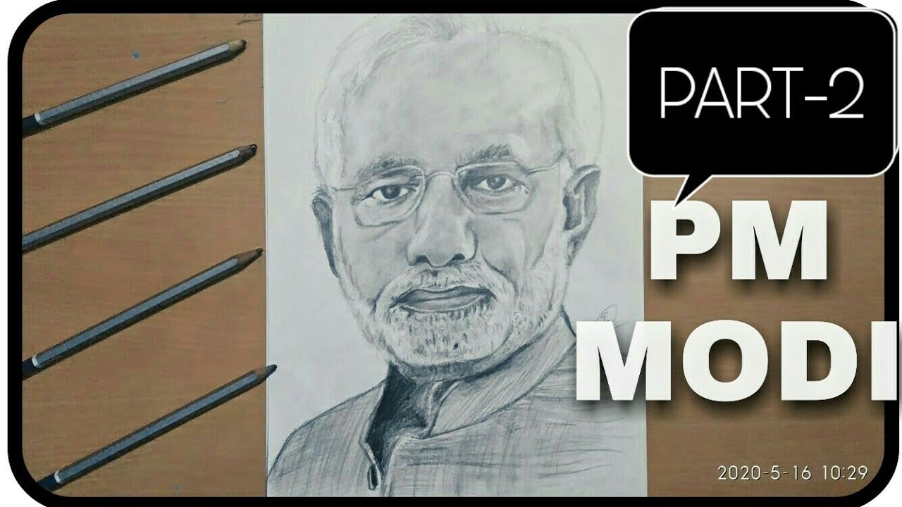 Narendra Modi sketch || Part2 || Art with Vaibhav - YouTube