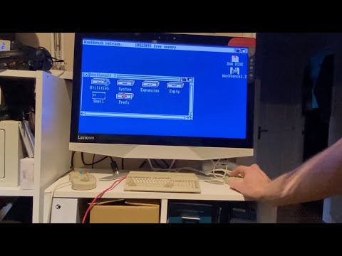 A500 Mini with Workbench and Amiberry Unlocked to use ADF and HDF - YouTube