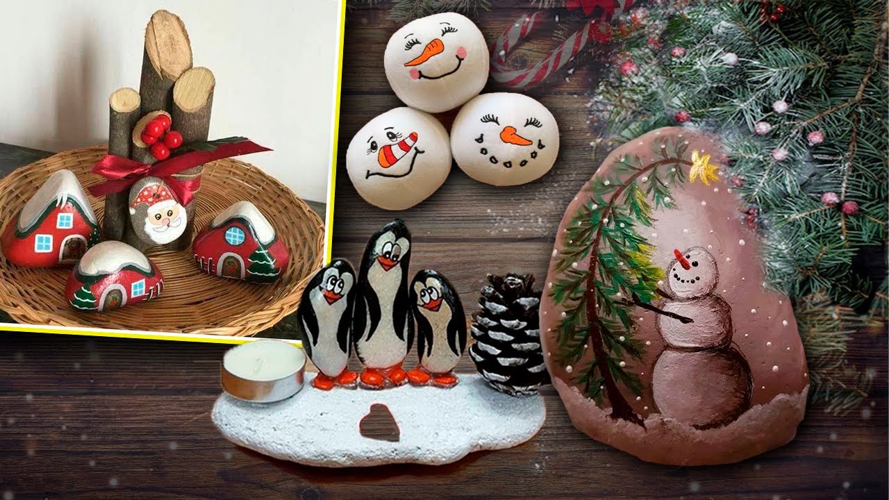 30+ Adorable DIY Christmas Painted Rocks - YouTube