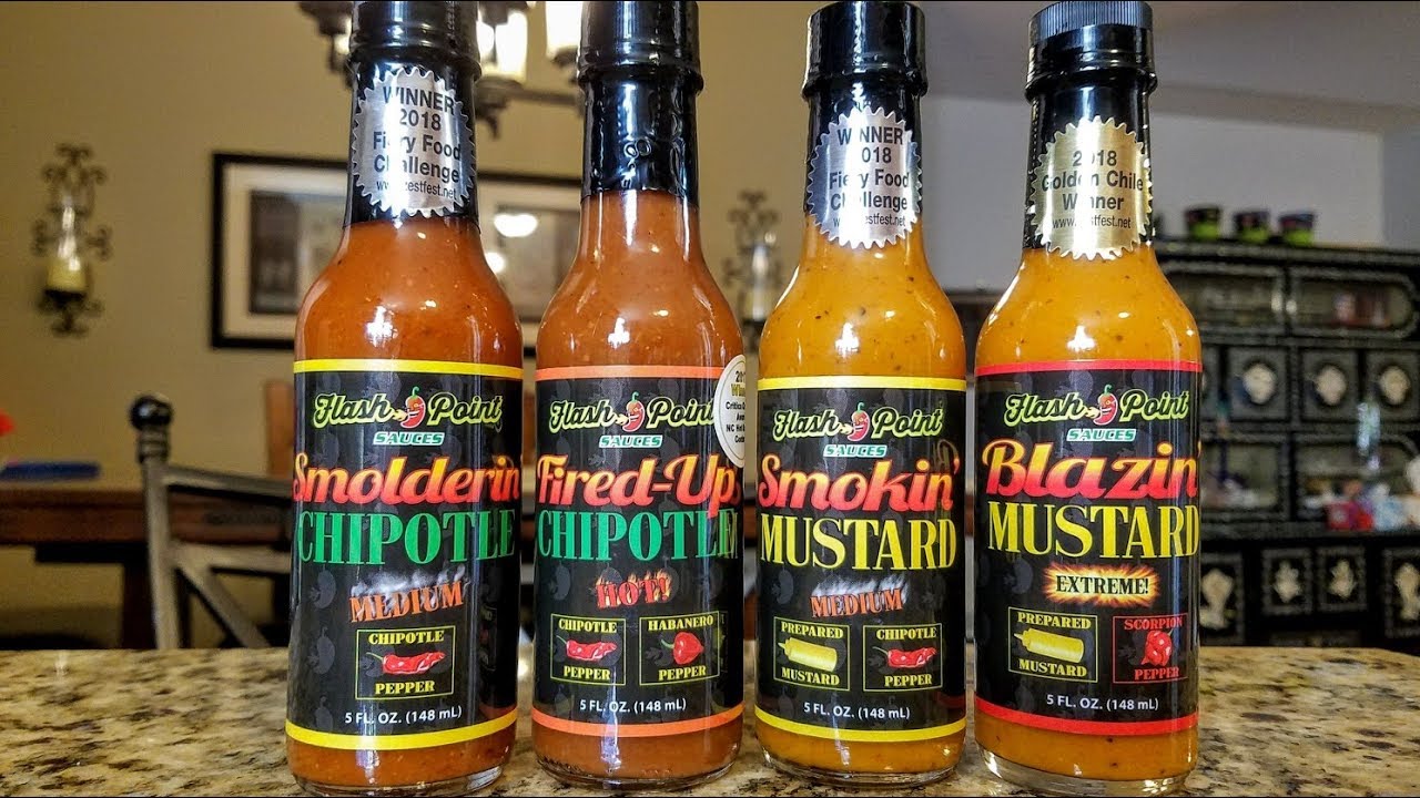 Flash Point Sauces "Smokin' Mustard" and "Blazin' Mustard" Review - YouTube