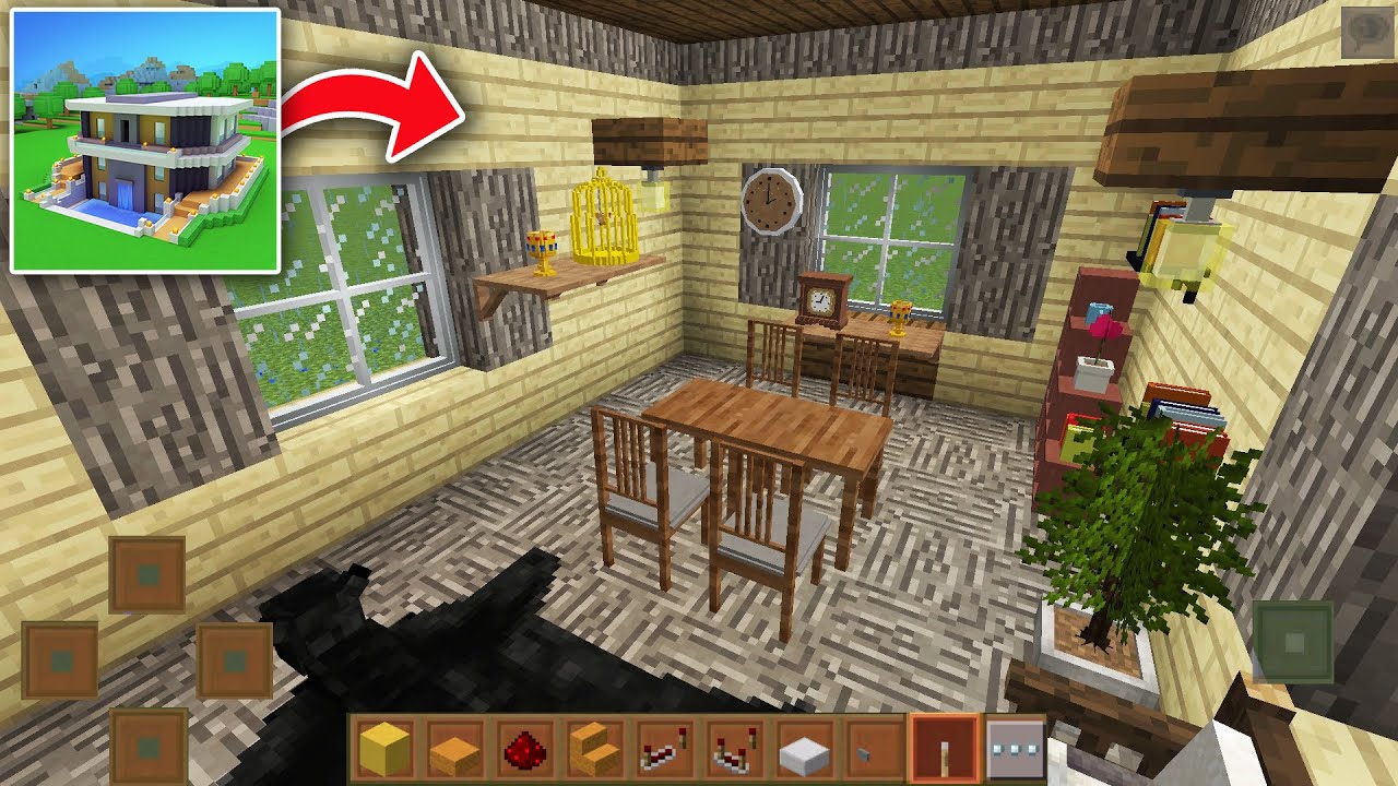 How to Build MODERN Living Room In CRAFT WORLD - YouTube