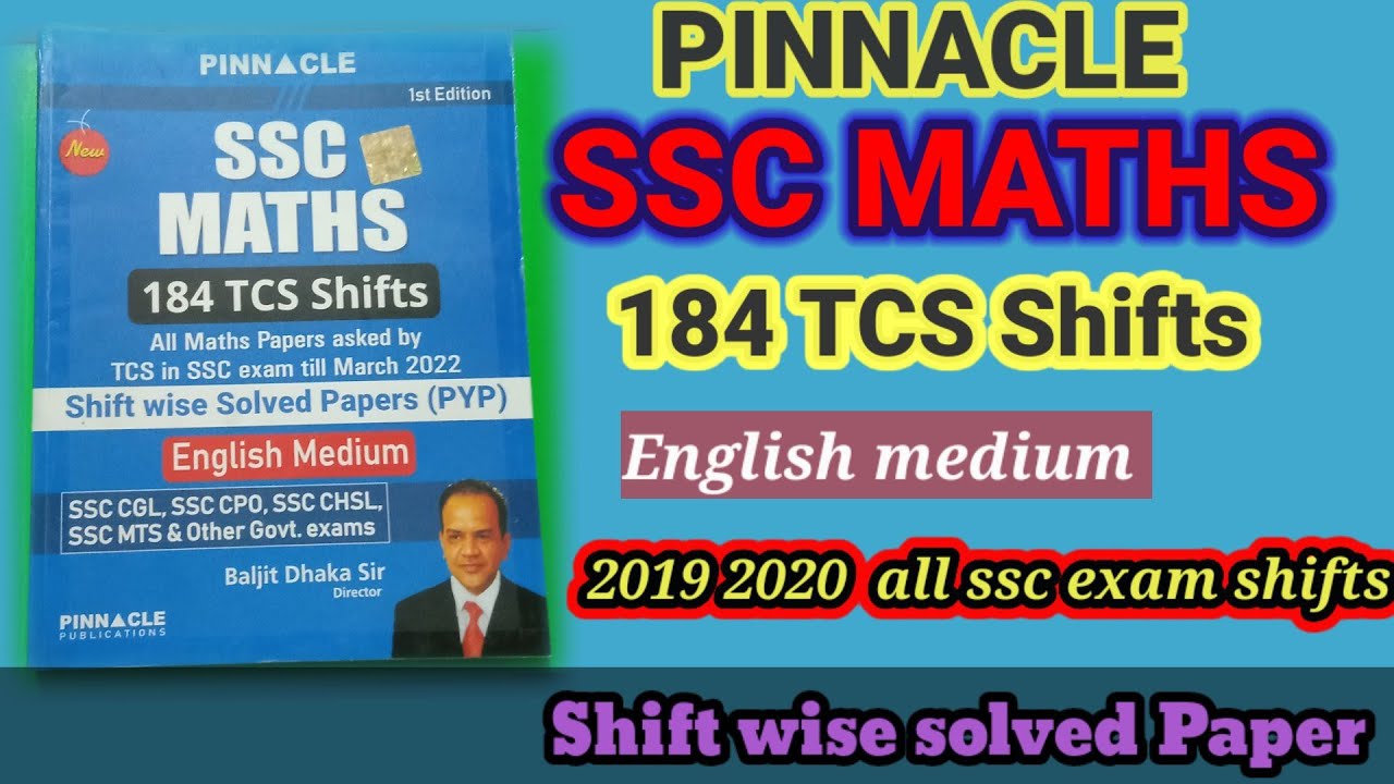 (BOOK Review) PINNACLE SSC MATHS book launch I SHIFT wise I 184 TCS ...