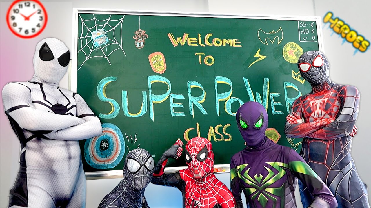 Super Power Class ( Episode 1 ) - First Day SPIDER-MAN Bros Go To ...