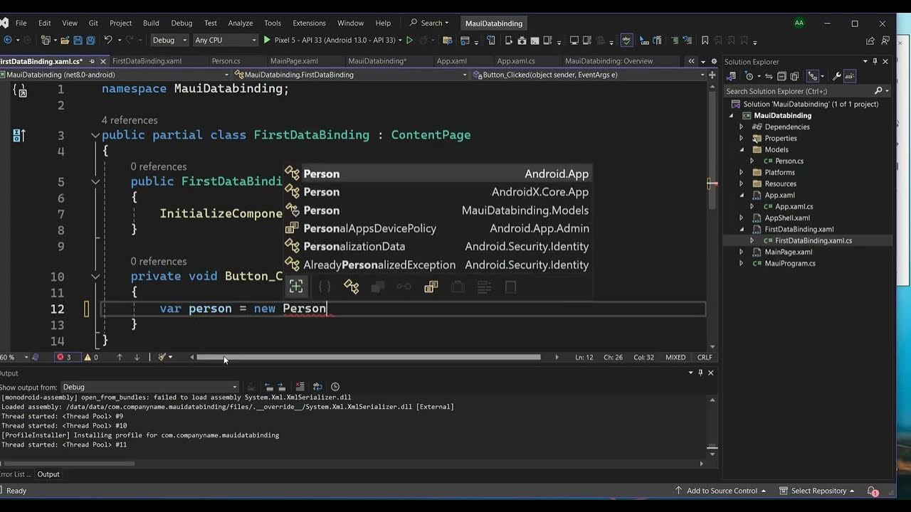 פרק 4 שיעור 1 - Maui Databinding - מבוא ל databinding - YouTube