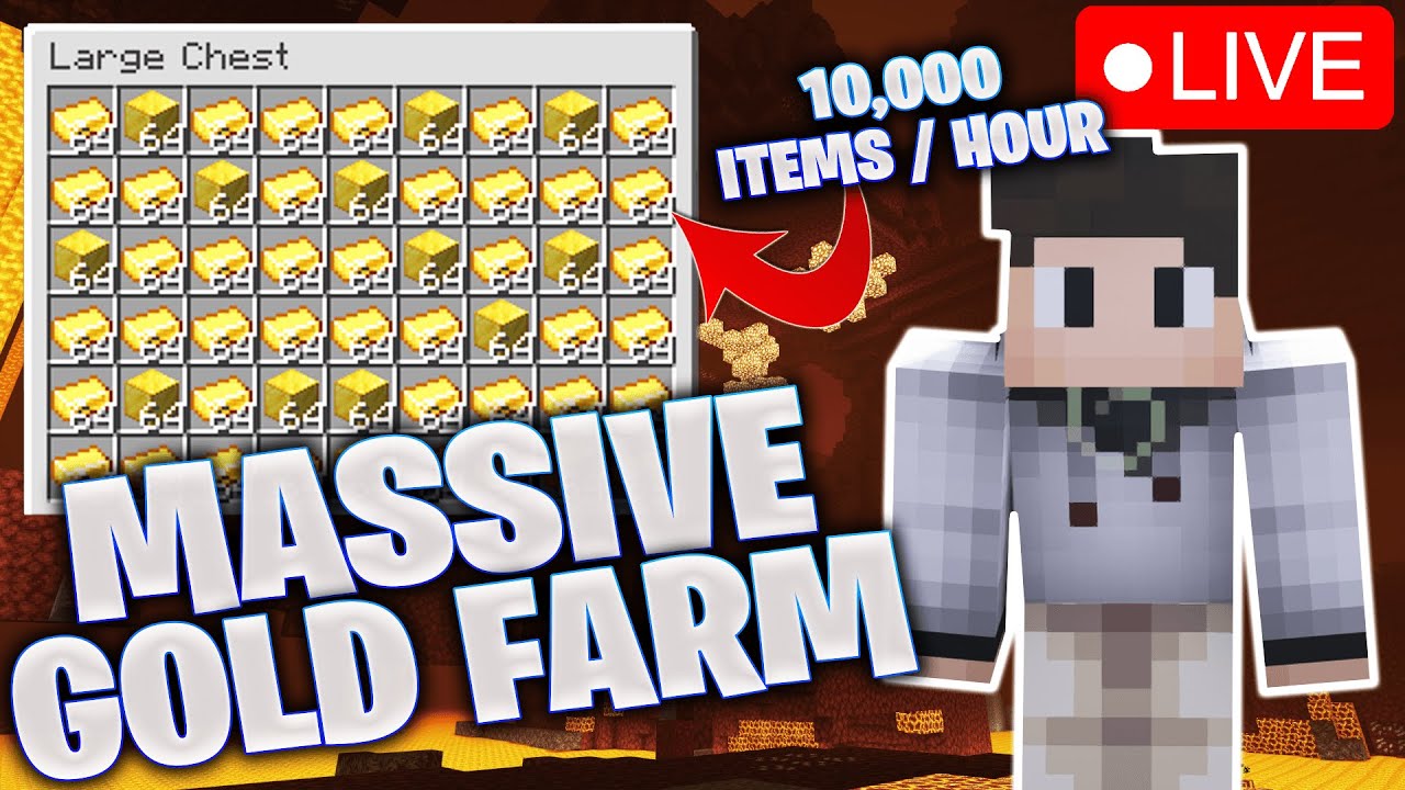 Building a MASSIVE Gold Farm! | Any Platform Public Server | !ip - YouTube