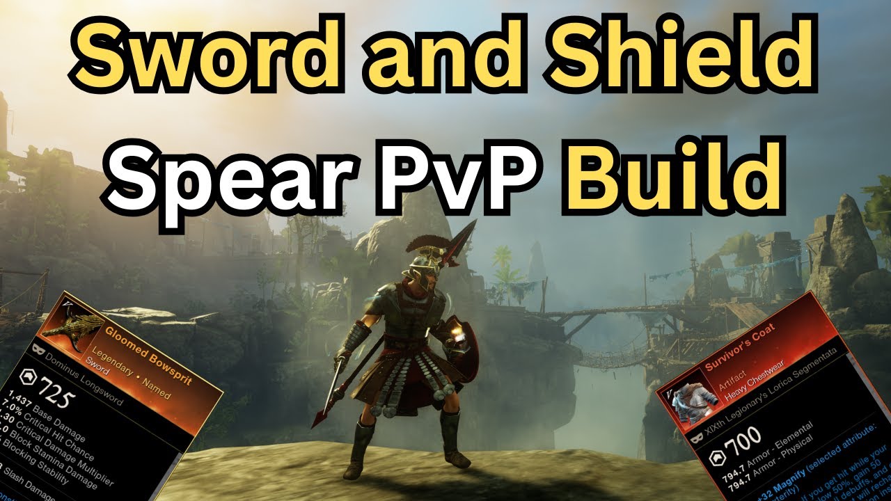 Sword and Shield Spear PvP Build New World Aeternum with PvP zone ...