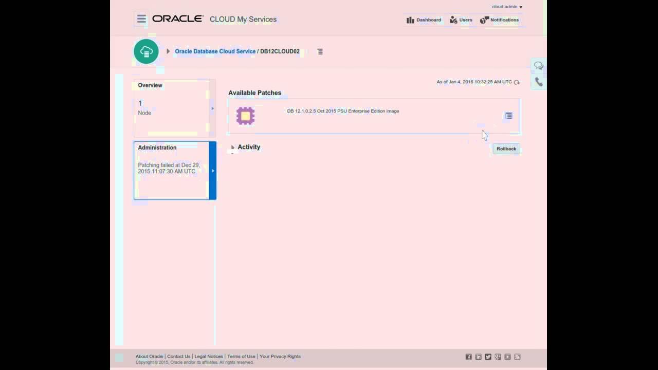 [EN] Oracle Cloud Demonstration: Patching Database Instance - YouTube