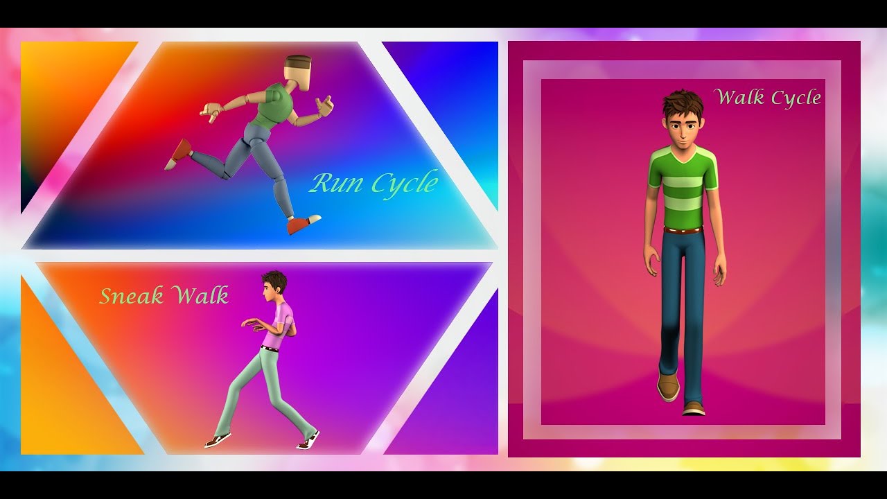 Maya project- Walk Cycle, Run Cycle, Sneak Walk By Sayan Mitra - YouTube