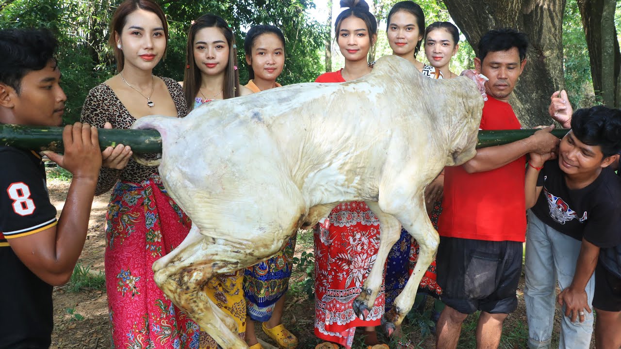 Amazing cooking Grilled Cow with Tofu sauce recipe - YouTube