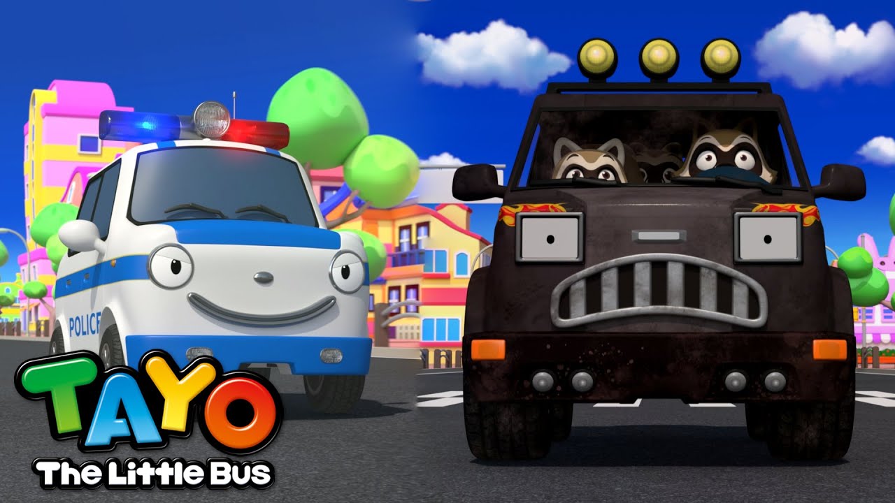 Kendaraan Polisi Melawan Mobil Penjahat | Lagu Terbaik Tayo | Tayo Bus ...