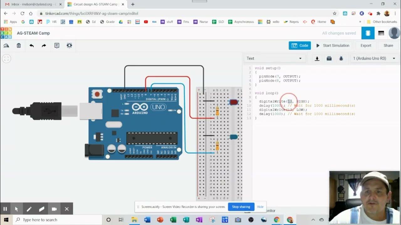RNelson TinkerCAD Arduino Police Lights 2020 - YouTube