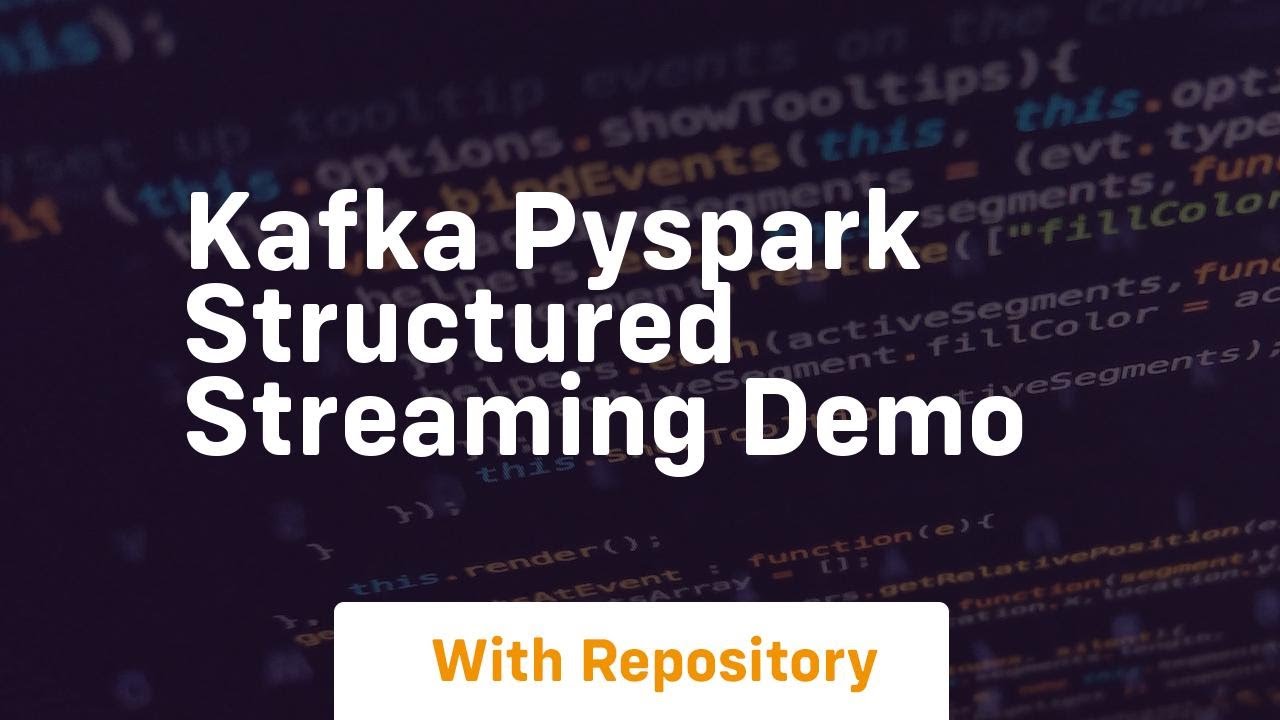 Kafka pyspark structured streaming demo - YouTube