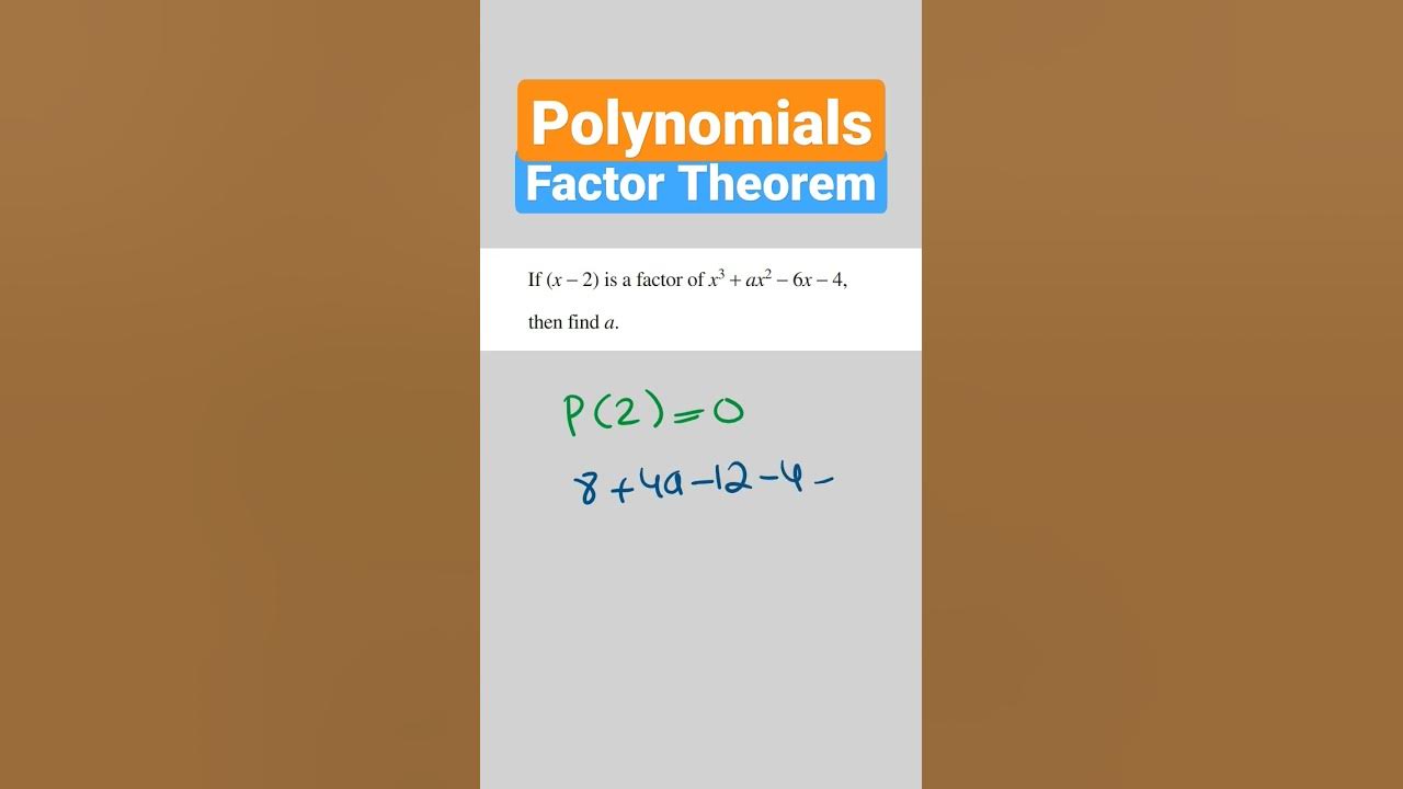 Factor Theorem: Polynomials (Exam Question) - YouTube