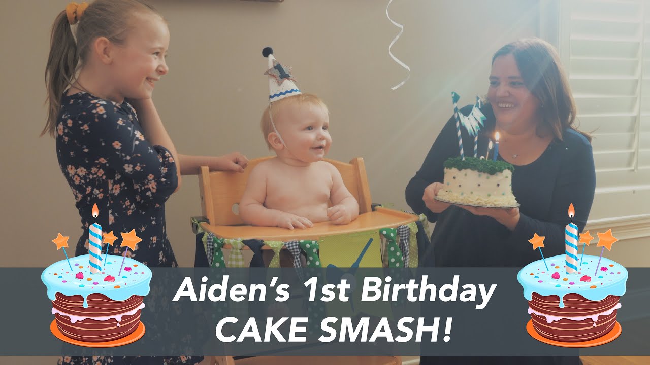 Aiden's 1 Year Cake Smash! - YouTube
