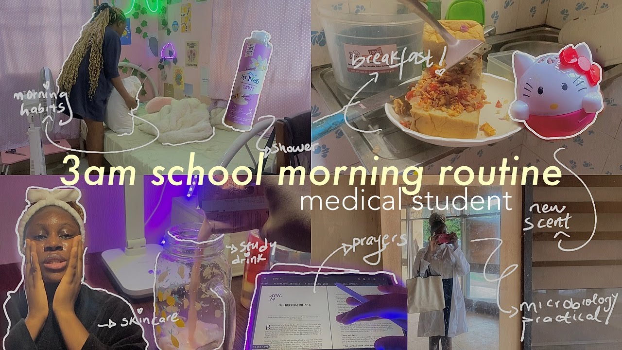 3AM SCHOOL MORNING ROUTINE | medical student, grwm for school, study ...