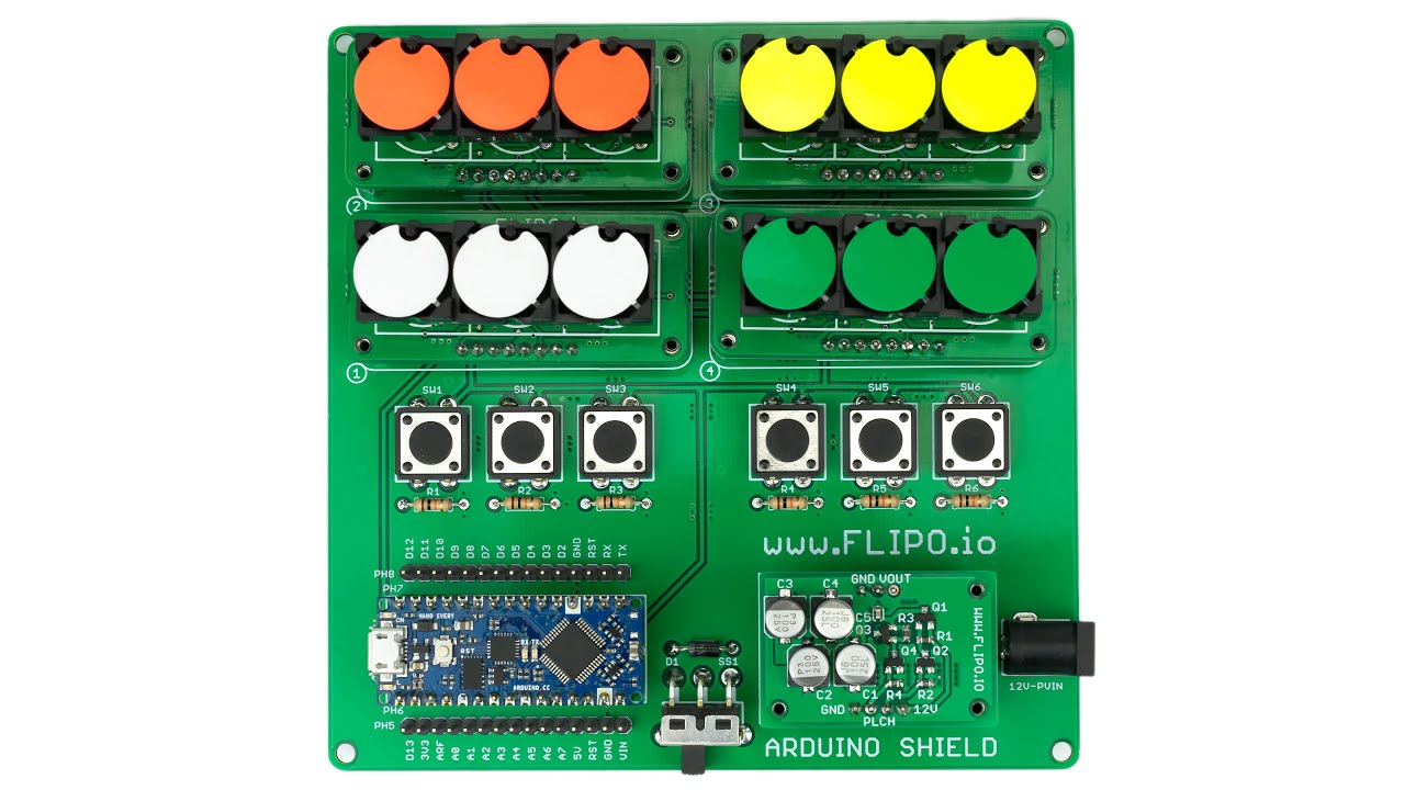 Arduino Shield - 4x1x3 Flip-disc Display - YouTube