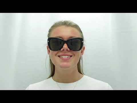 Woman model wearing Tom Ford Maeve FT1008 01B Sunglasses - YouTube