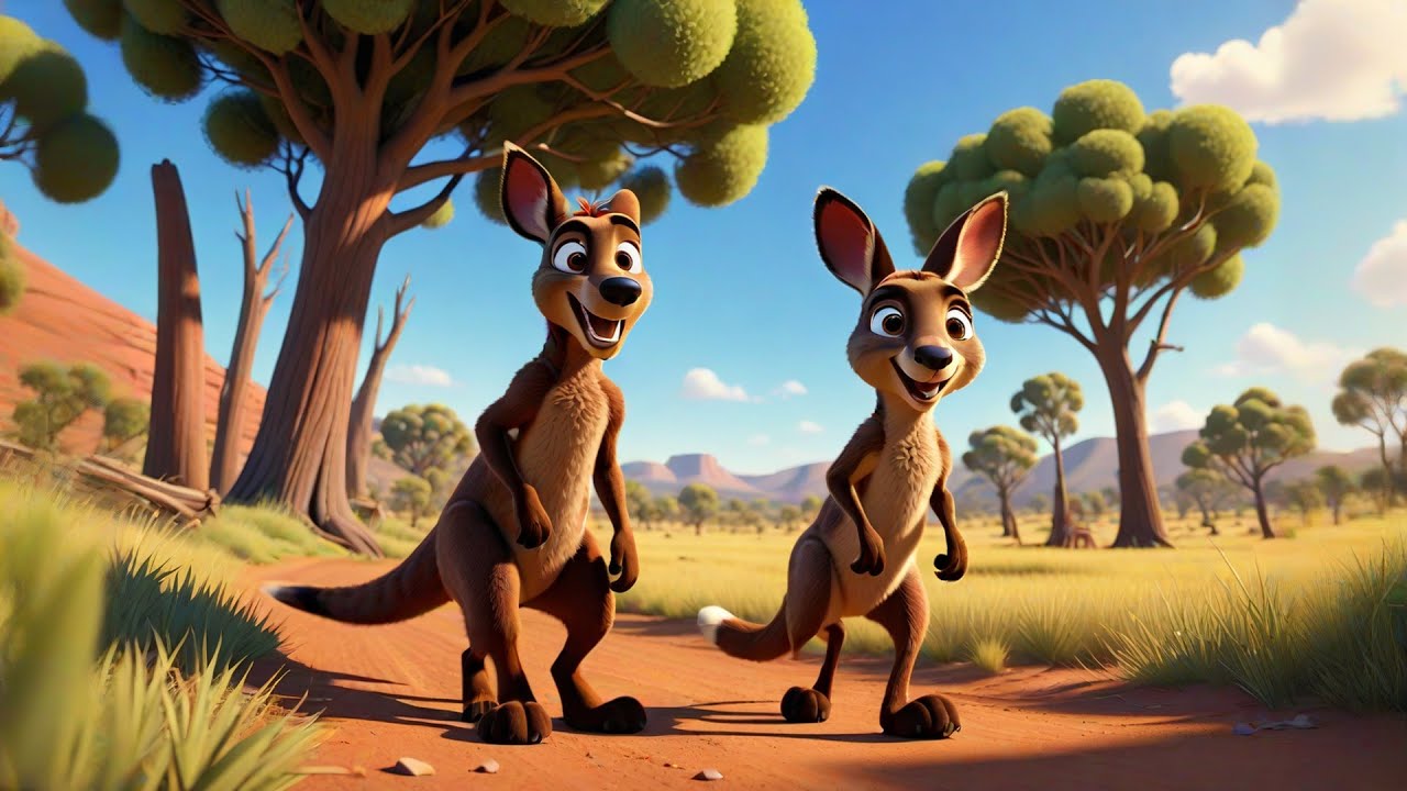 Four Jumping Kangaroos Hop Hop Hop | Animal & Counting Song | Fun ...