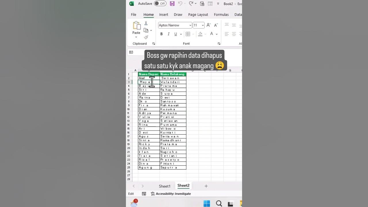 Rapihin format otomatis di EXCEL #excel #exceltips #exceltricks #tutorexcel #belajarexcel - YouTube