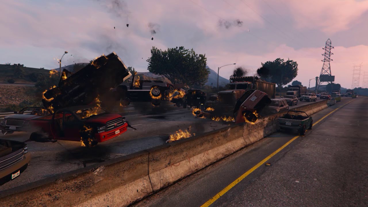 Grand Theft Auto V (director mode) chain reaction explosions - YouTube