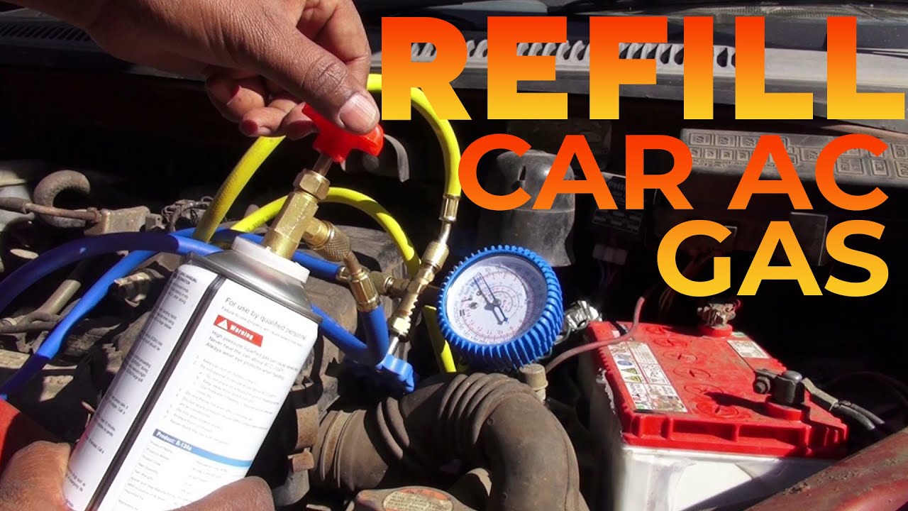 How to Refill car's A/C with FrostyCool Refrigerant Recharge Kit - YouTube