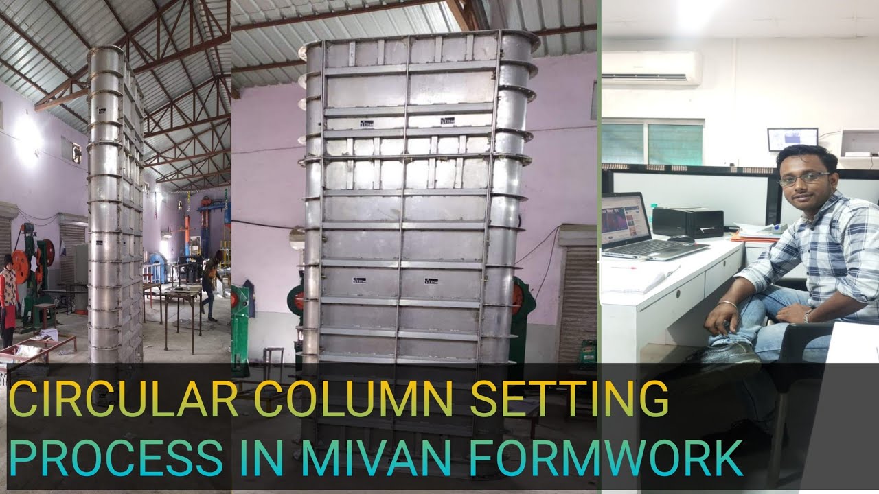 CURVE COLUMN SETTING WITH MIVAN SHUTTERING II CIRCULAR COLUMN SETTING ...