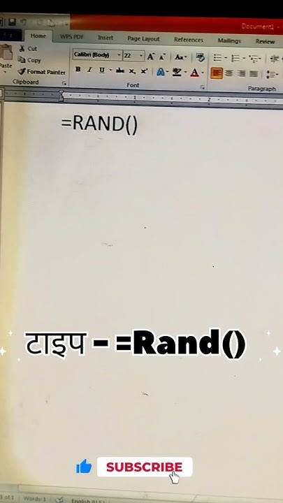 How To Generate Random Text In MS Word Using Formula |Write Random Paragraph In Microsoft Word# ...