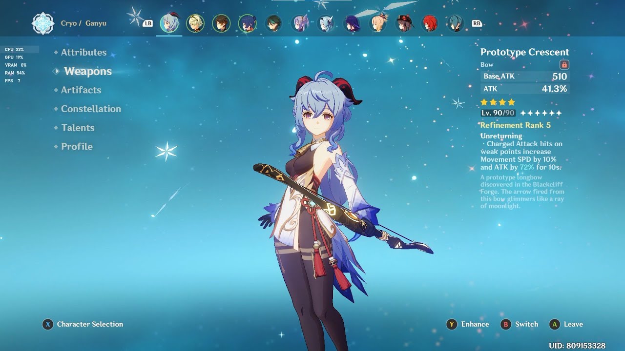 My F2P Ganyu Build Damage Test | Prototype Crescent R5 Lv 90 - YouTube