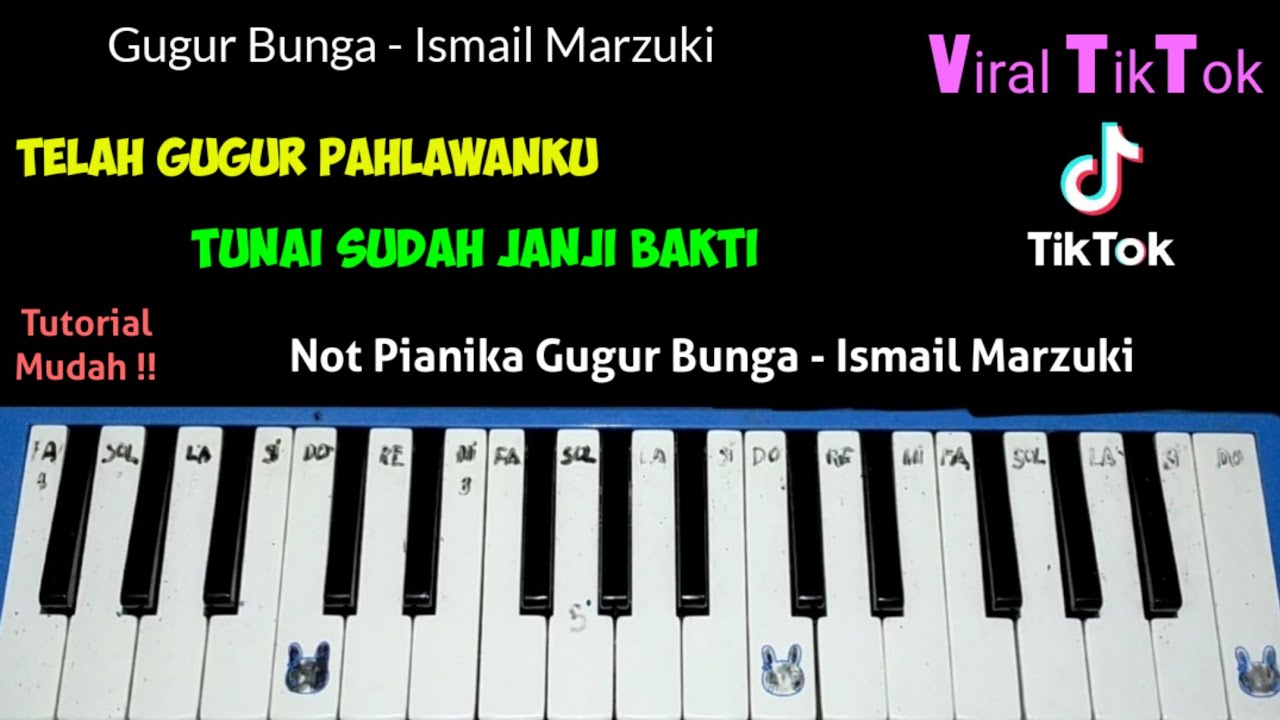 Tutorial Mudah !! Not Pianika Gugur Bunga - Ismail Marzuki ( Viral ...