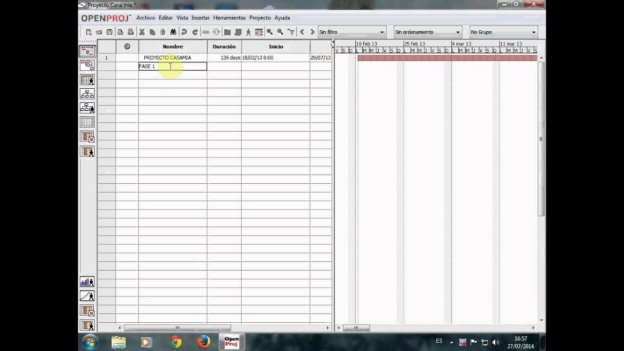 Tutorial de OpenProj Proyecto Casa Mia - YouTube