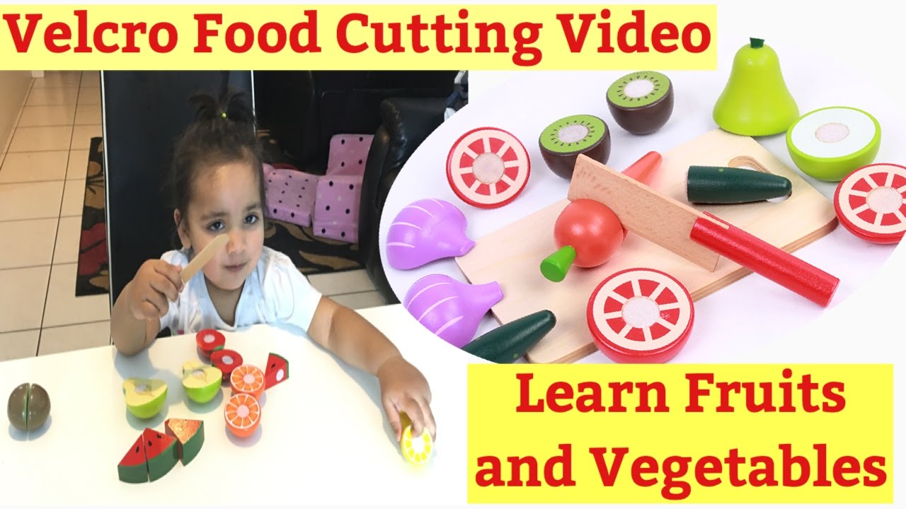 VELCRO FOOD TOY Learn names of Fruits and Vegetables, Unboxing and ...