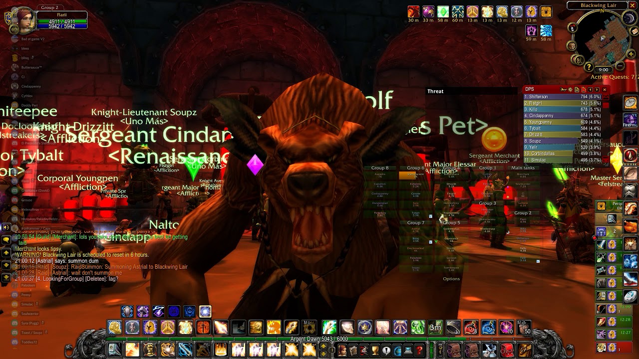 Blackwing Lair - Flamegor - Attempt 1 & 2 (Kill) - Week 4, 10th Mar ...