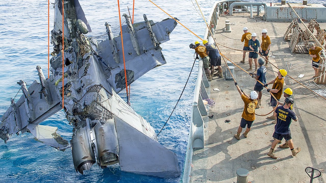 The Crazy Process of Recovering Crashed US Fighter Jet From Ocean ...