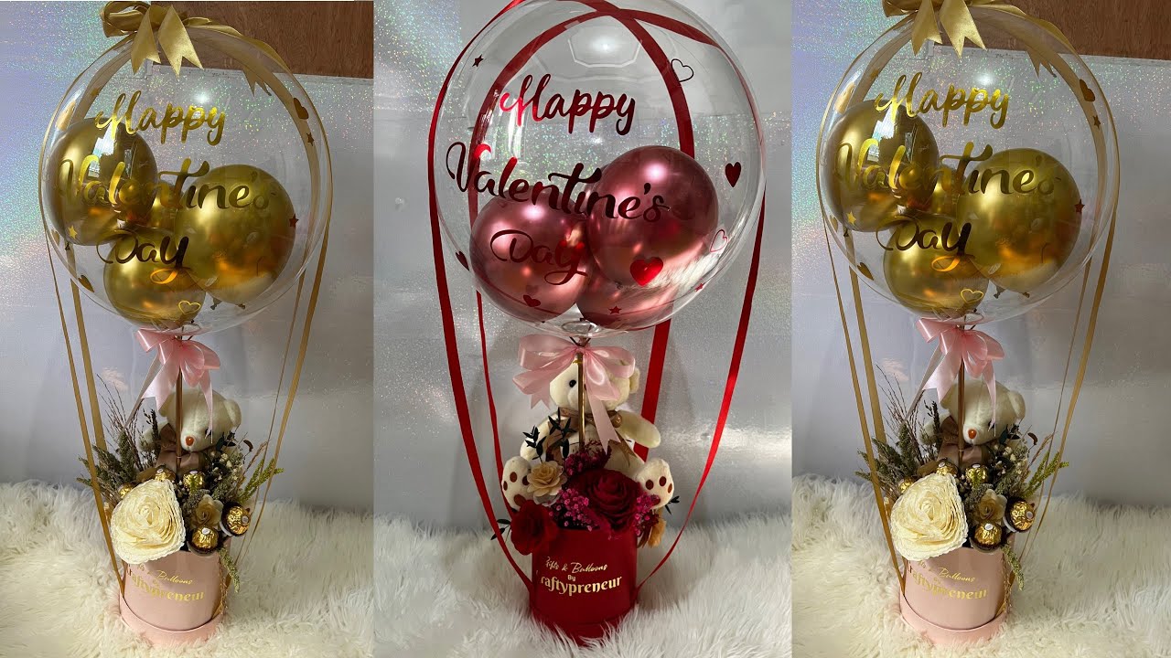 DIY Bubble Balloon with Dried flowers & Bear | Bobo balloons with ...