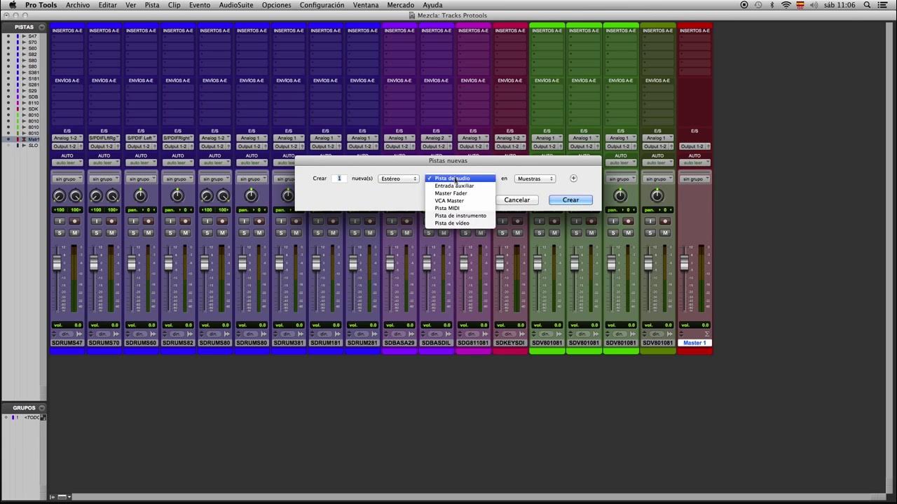 Tutoriales Pro Tools Cap 4 Uso y Creación de Pistas en Pro Tools Master Fader, VCA Master - YouTube