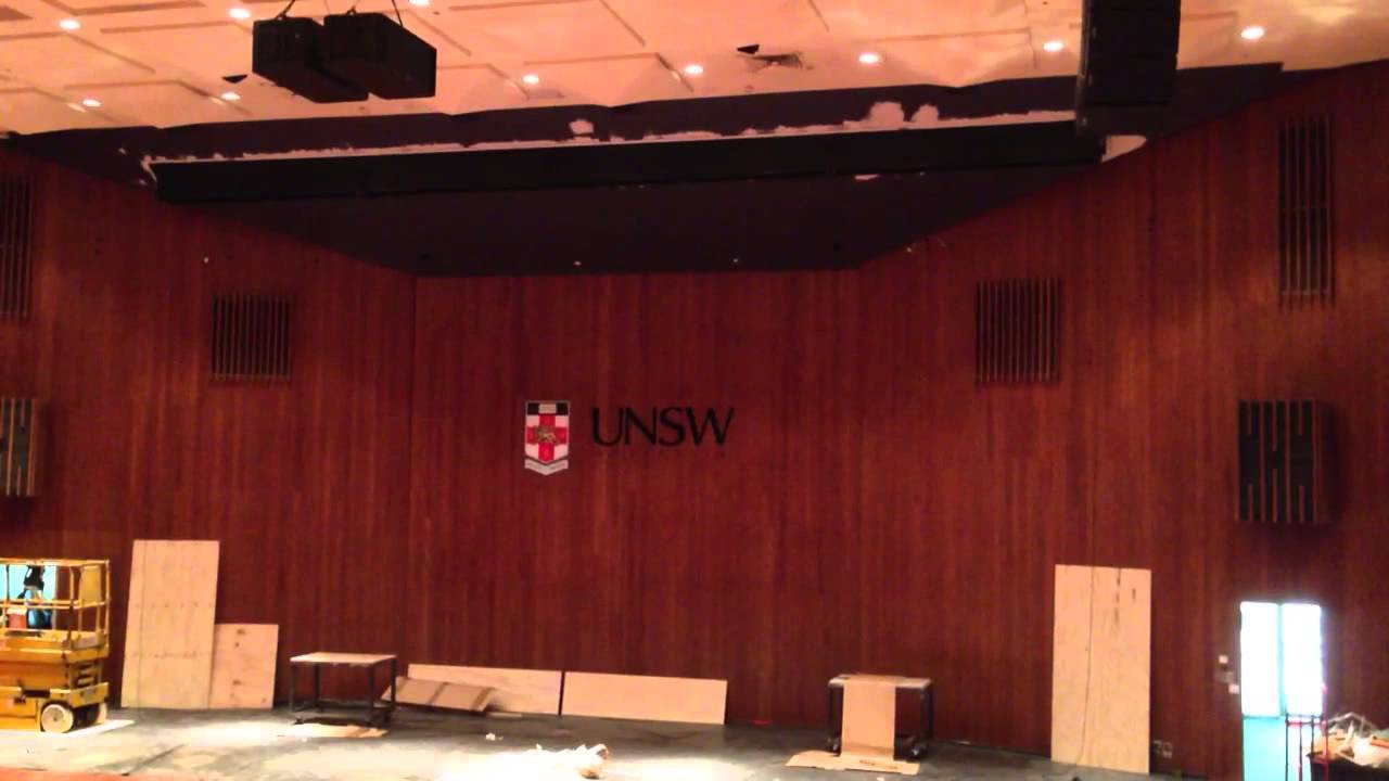 UNSW Clancy Auditorium Projection Screen Installation - 2 - YouTube