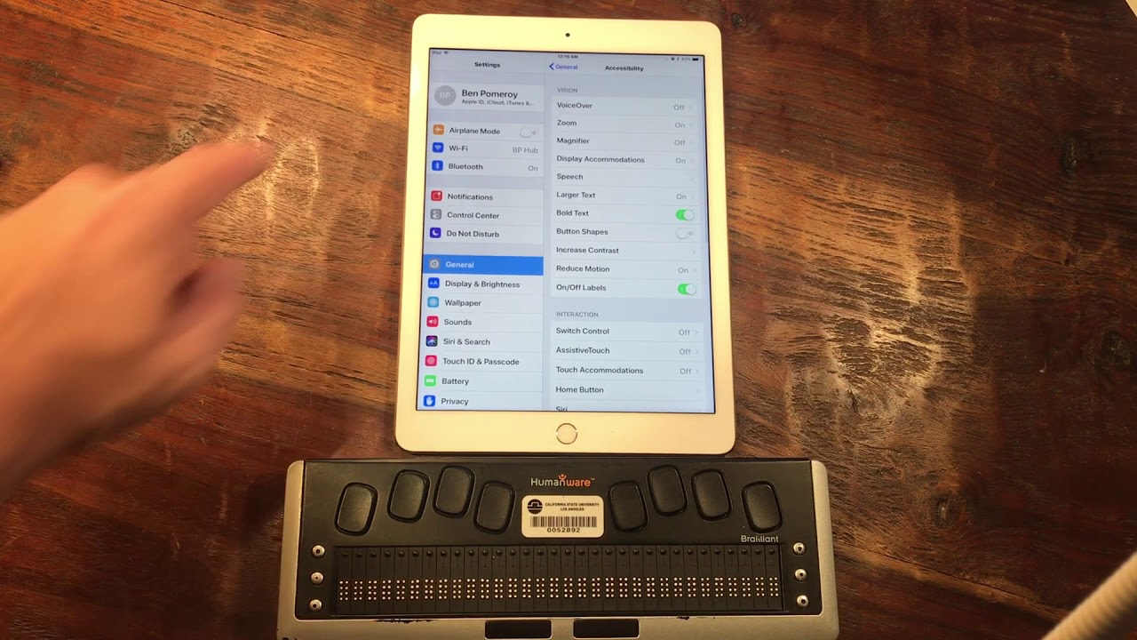 Optimum iPad Settings - iBraille Challenge App - YouTube