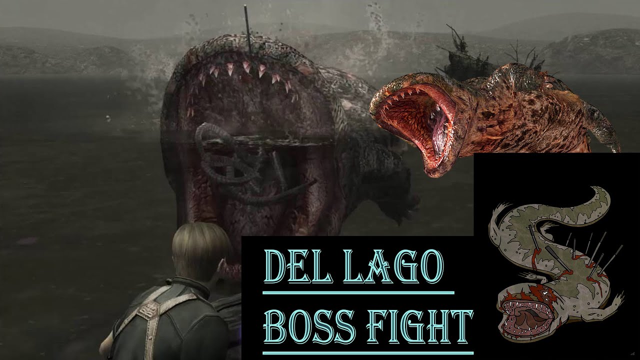 Del Lago | Giant lake monster | Salamander X Plagas | Boss Fight and ...