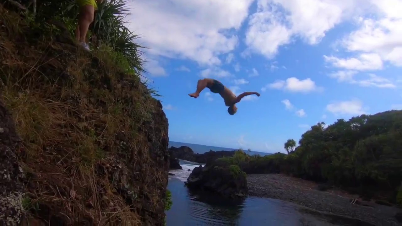 Maui Hawaii Adventure.. HUGE CLIFF JUMP W/DRONE - YouTube