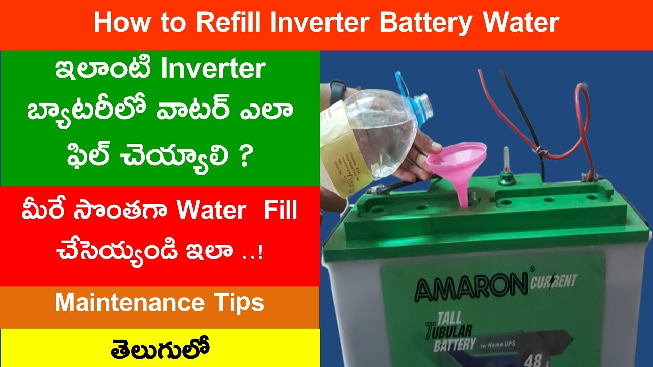 How to Fill Distilled Water in Inverter Battery | Maintenance | refill ...