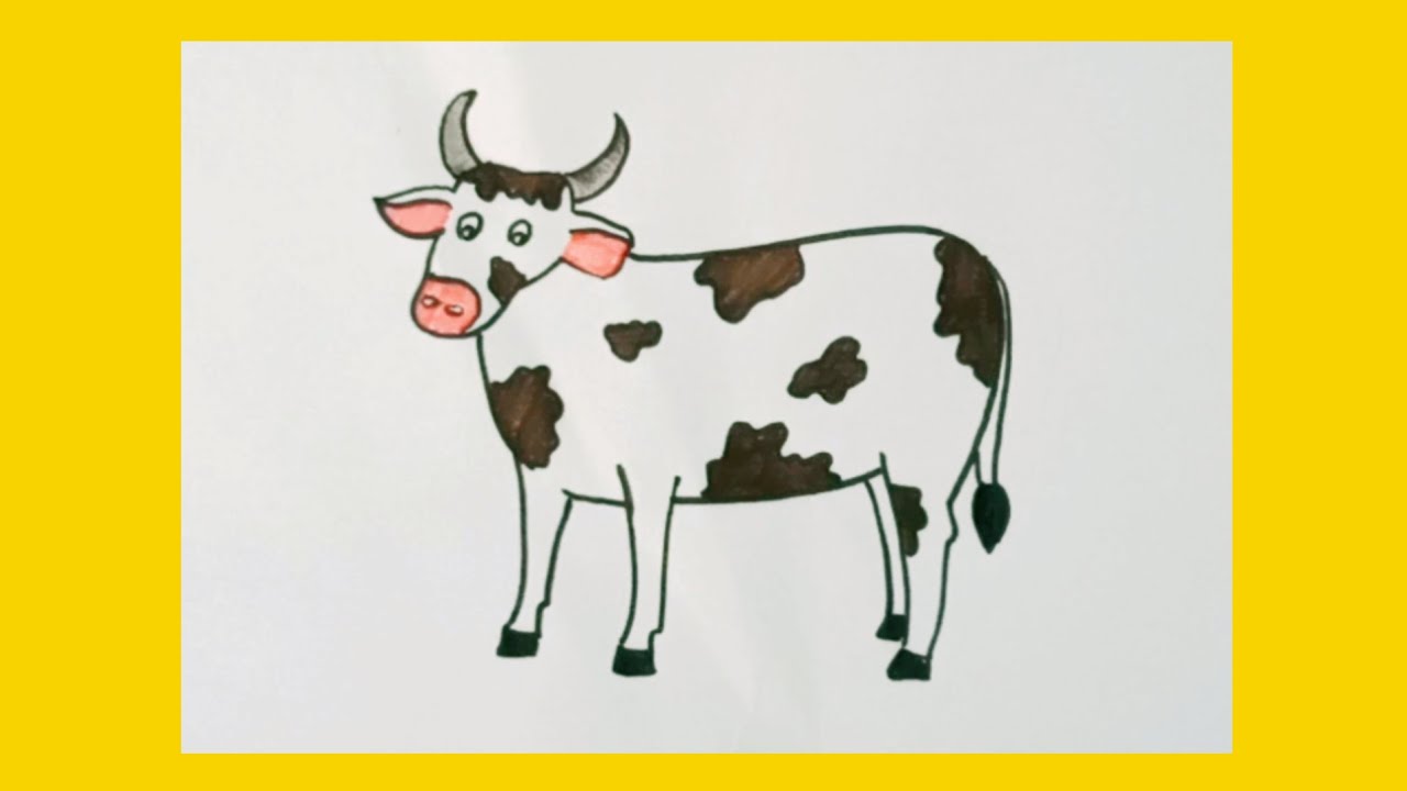 How To Draw Cow // Easy Cow Drawing Step By Step. - YouTube