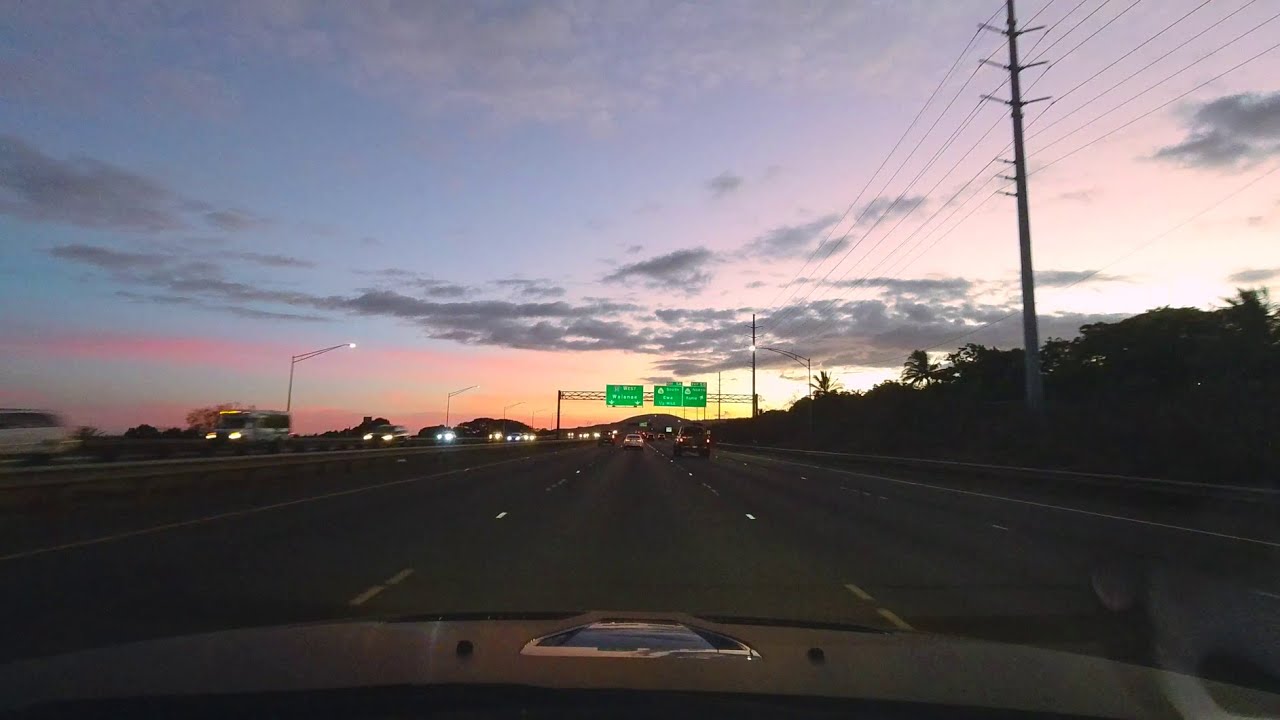 Oahu, Hawaii H1 West Sunset Drive Hyperlapse - YouTube