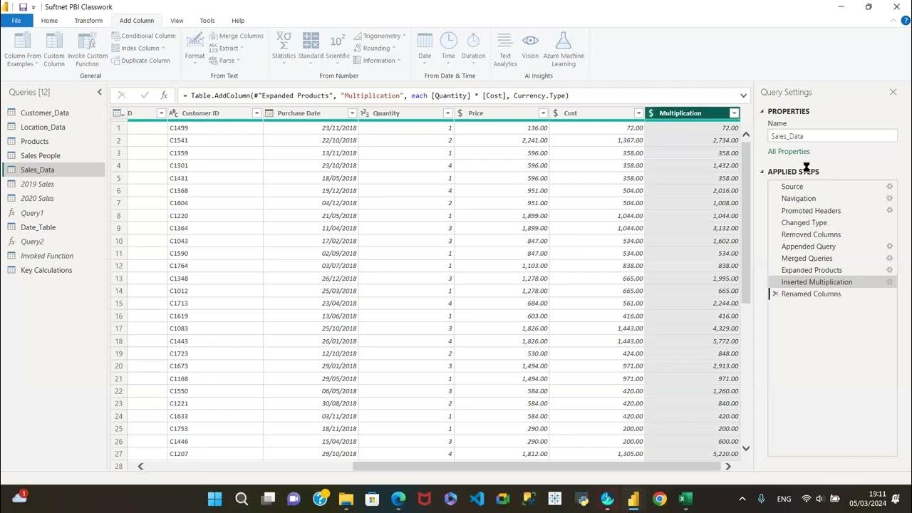 Power Bi Class Work Simple Measures And Merging Queries Youtube