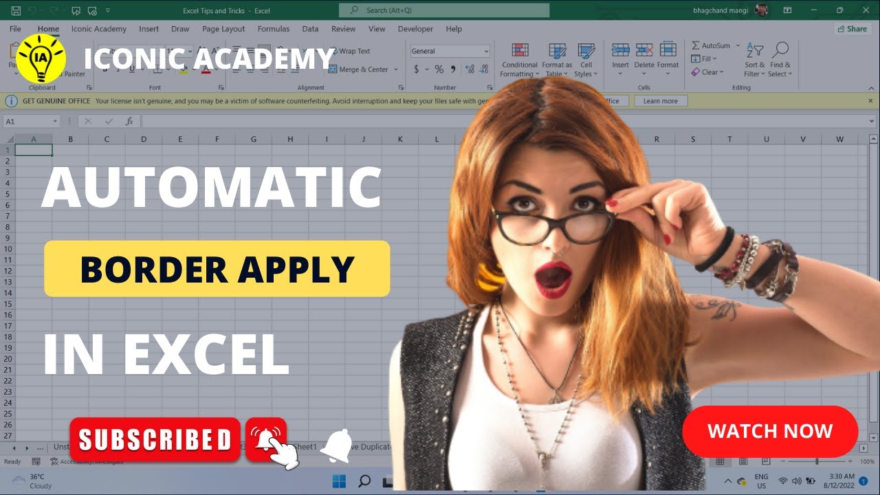 Automatic Border In Excel How To Use Auto Border In Excel ICONIC Automatic Border In Excel How To Use Auto Border In Excel ICONIC