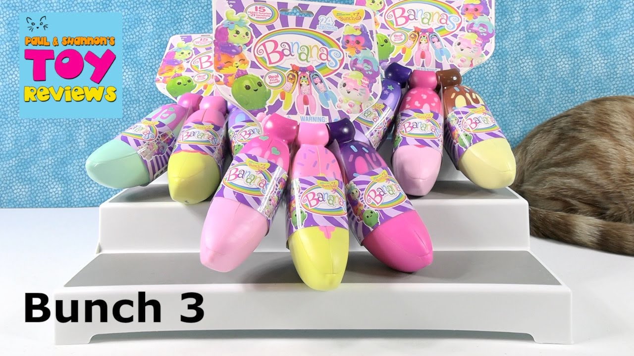 Bananas Bunch 3 New Figures Stickers & More Fun Unboxing Toy Review ...