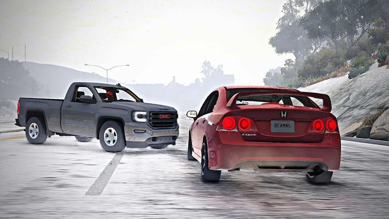 BeamNG Drive - Hydroplane and Icy Crashes #1 - YouTube