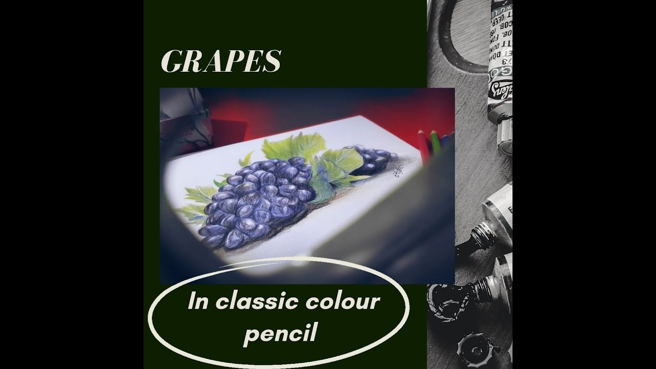 Grapes in classic color pencil - YouTube