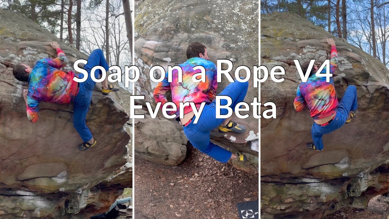 How to climb Soap on a Rope V4 (almost) every way - YouTube